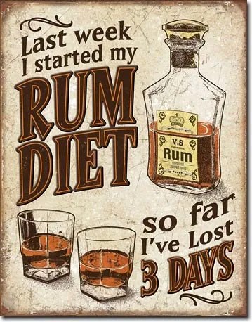 Plechová cedule: Rum Diet