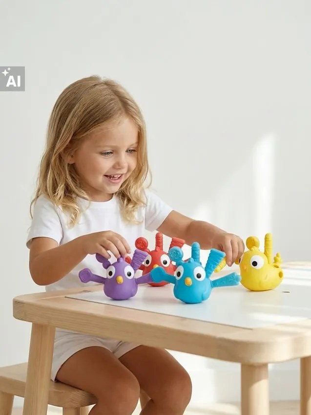 Sinsay - Senzorická sada na skládání barevných ptáčků 27 dílů - vícebarevná