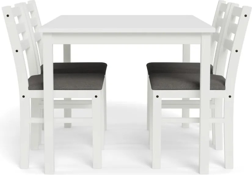 ACTONA Jídelní set stolu a čtyř židlí ALICANTE bílý 110x70 cm