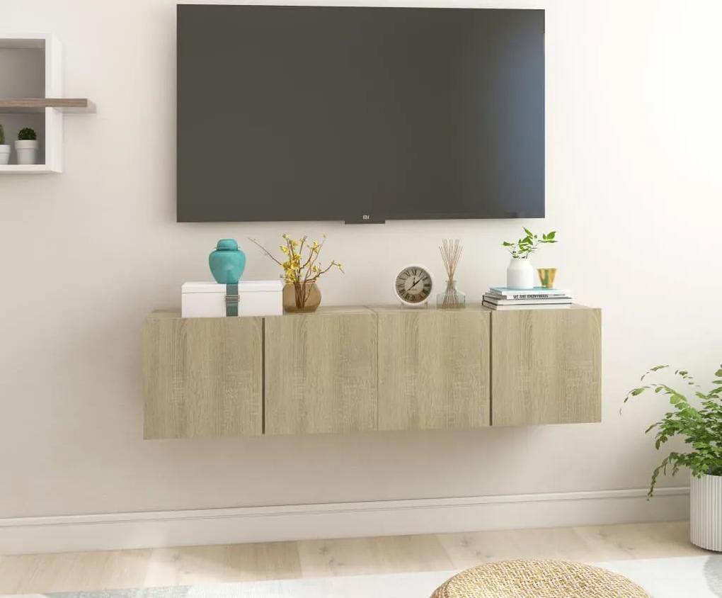 vidaXL Závěsné TV skříňky 2 ks 60 x 30 x 30 cm [804509] Barva: Bílá