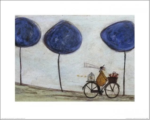 Obraz, Reprodukce - Sam Toft - Freewheelin' with Joyce Greenfields and the Felix 4, (50 x 40 cm)