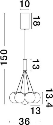 Závěsné LED svítidlo NOVA LUCE NUVOLE 49W 3000K 9061433
