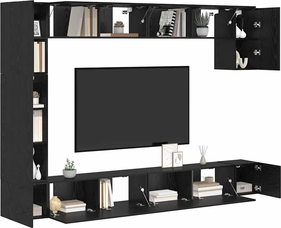 Sestava TV skříněk 9 ks Černý dub Kompozitní dřevo 3393427