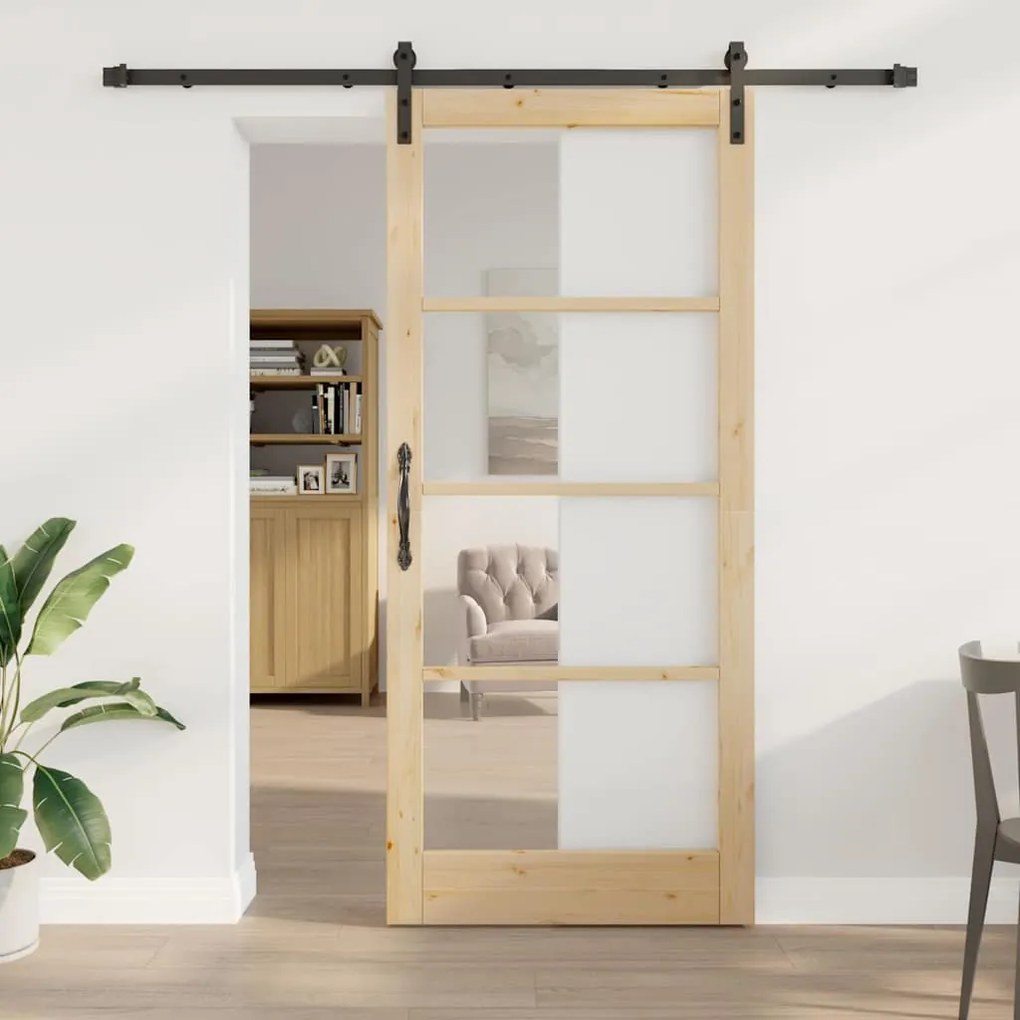 Posuvné dveře ORKDAL Přirozená a černá 93 x 211 cm 3331869