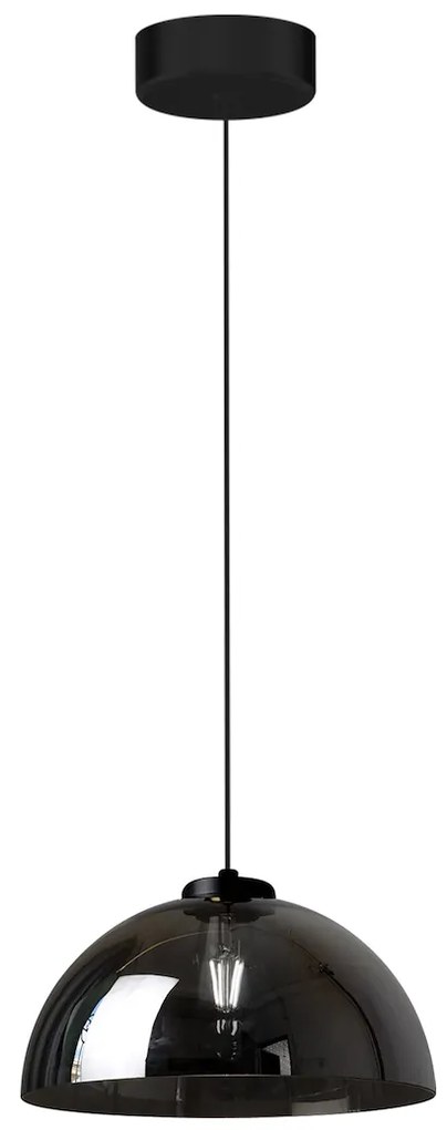 Závěsné svítidlo Gamma, 1x grafitové skleněné stínítko, b