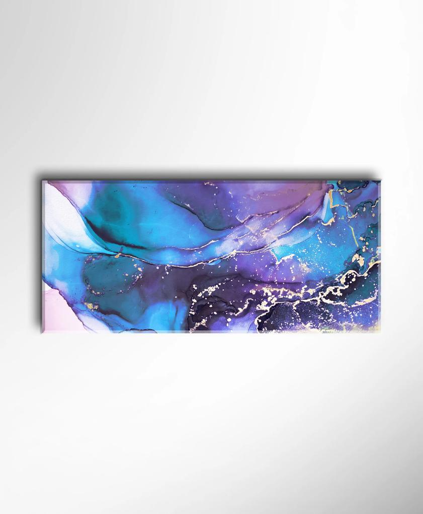 Malvis ® Obraz purpurově modrá pryskyřice ROZMĚR (šířka x výška): čtyřdílný čtverec 80x80 cm