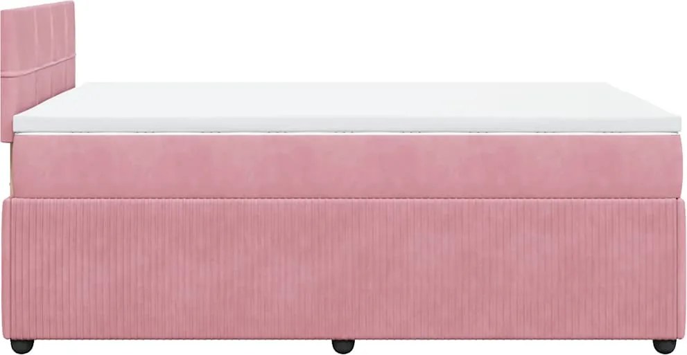 Box spring postel s matrací růžová 120 x 200 cm samet 3290015