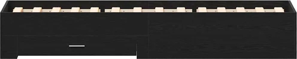 Rám postele se zásuvkou Černý dub 90 x 190 cm Kompozitní dřevo 3333992