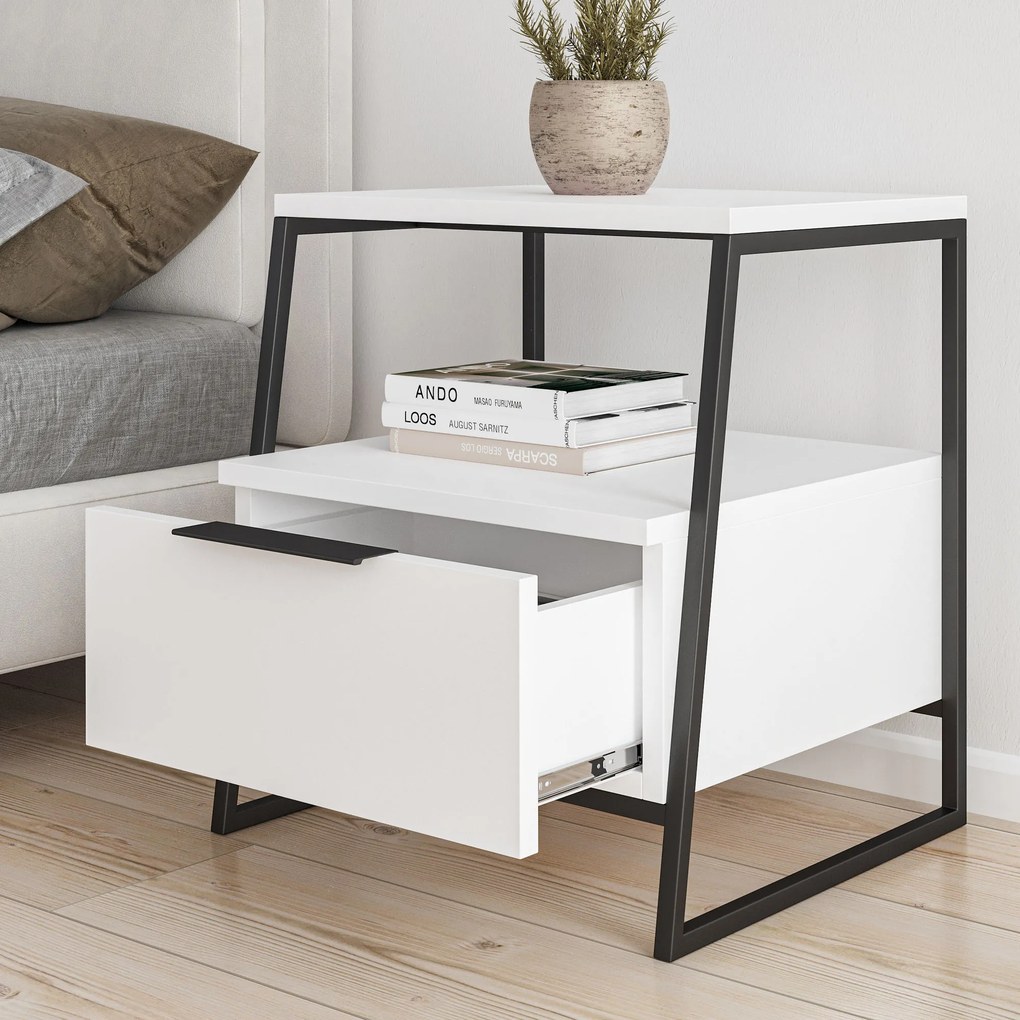 KALUNE DESIGN Noční stolek PAL bílý 855DTE3547