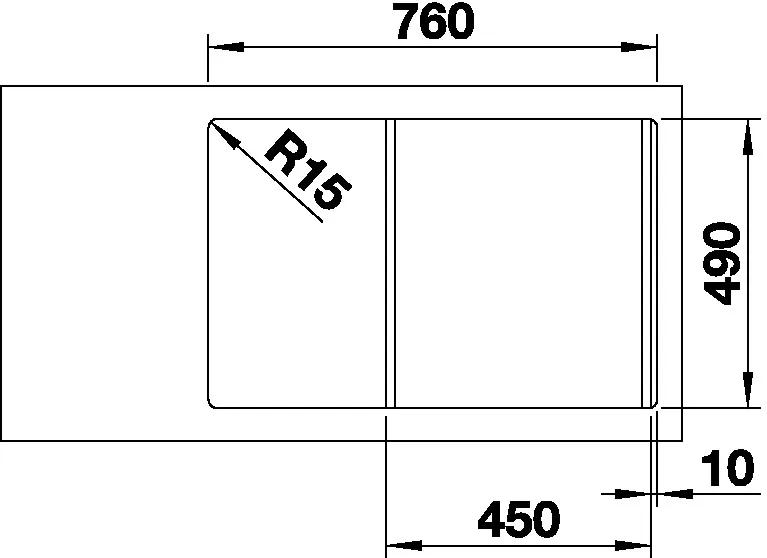 Granitový dřez Blanco AXIA III 45 S InFino šedá skála + skleněná krájecí deska a excentr 523184