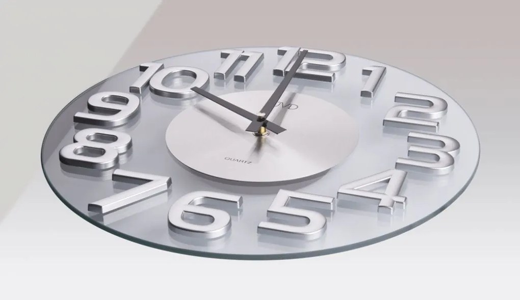 Luxusní kovové skleněné designové hodiny JVD HT098.2