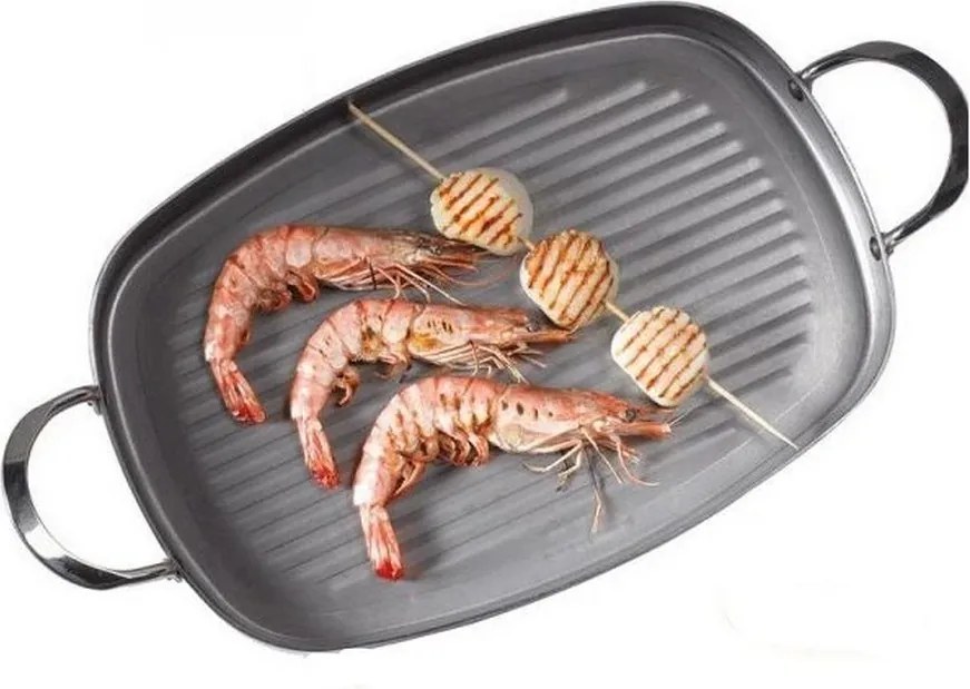 Oválná pánev ke grilování Plancha de Buyer MINERAL B 38x26cm vroubky