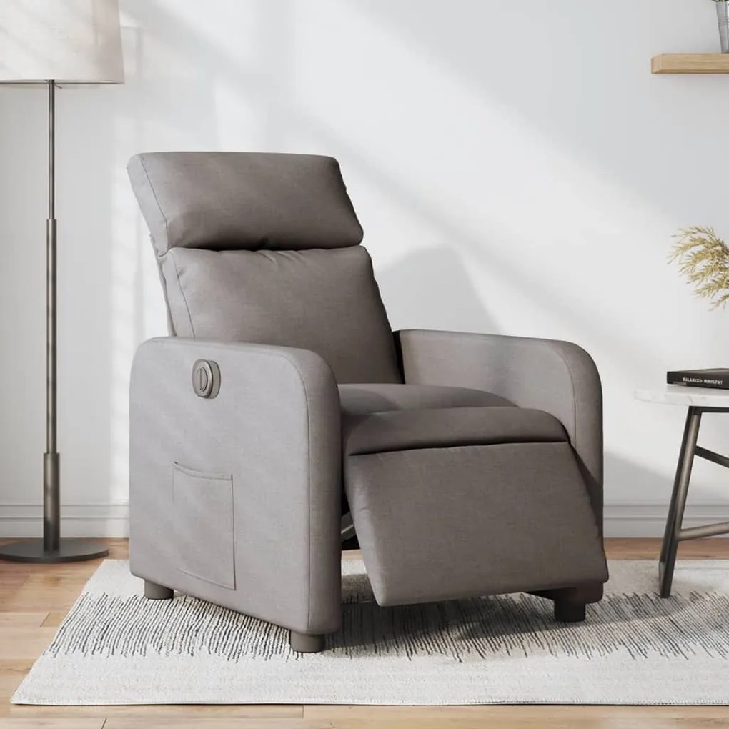 Elektrické polohovací křeslo taupe textil 3206688