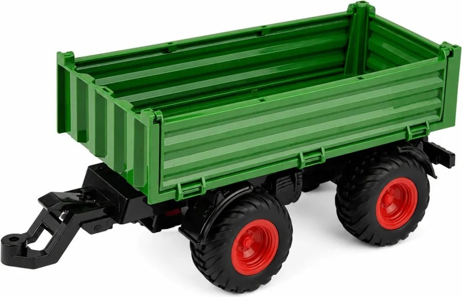 LEAN Toys Zemědělský traktor s vyklápěcím přívěsem, dálkově ovládaný, světla a zvuky, měřítko 1:24