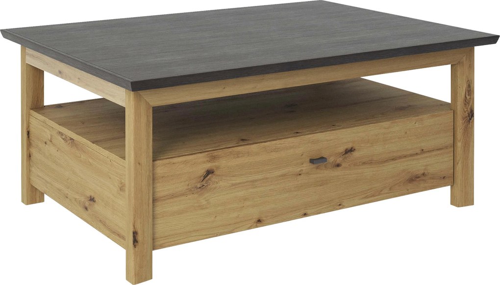 XXXLutz KONFERENČNÍ STOLEK, tmavě šedá, dub artisan, kompozitní dřevo, 110/80/45 cm Hom`in - Konferenční stolky - 000003002914
