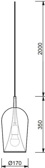 Mantra Elsa, závěs ve tvaru skleničky z bronzového skla 1xE27, průměr 17cm