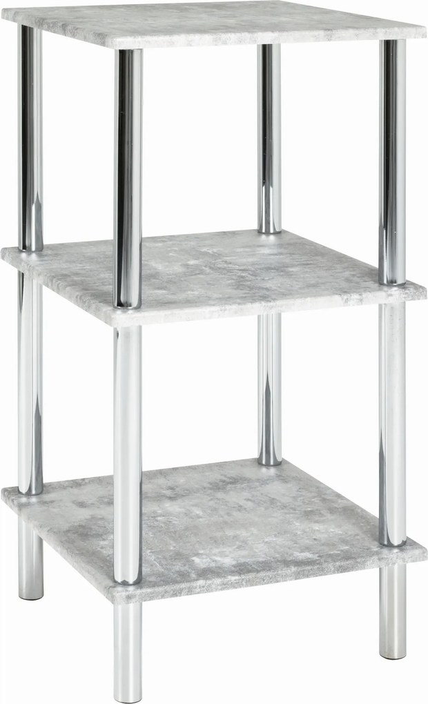 XXXLutz REGÁL, šedá, barvy chromu, ocel, 39/77/39 cm - Online Only regály & police - 001931093603