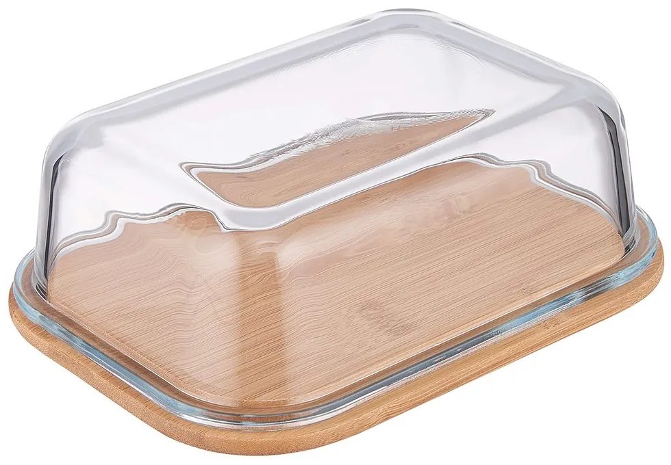 BAMBOO Dóza na máslo se skleněným víkem
