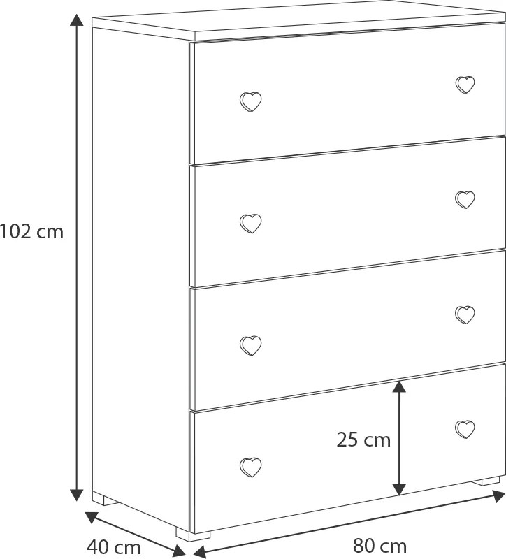 ADRK Furniture Komoda ELZA CHES-ELZ-W_G