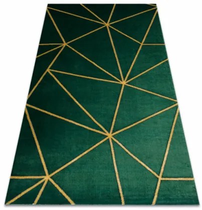 Koberec EMERALD exkluzivní 1013 glamour, styl geometrický lahvově zelený/zlatý