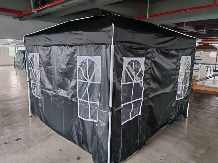 Costway Výsuvný skládací pavilon Výškově nastavitelný pavilon s 4 odnímatelnými
