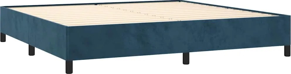 Box spring postel s matrací tmavě modrá 200x200 cm samet 3129415