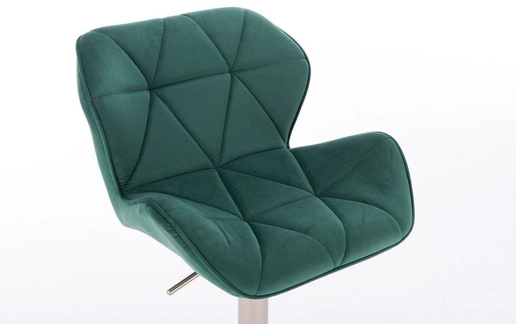 LuxuryForm DESIGN Otočná židle MILANO VELUR na stříbrném talíři - zelená