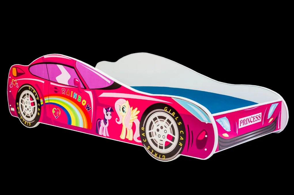 ADRK Furniture Postel s matracem CAR PINK 160x80