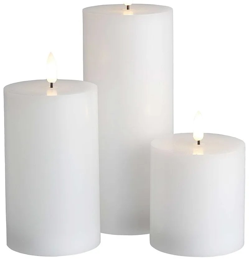 NORDIC LIGHT LED Svíčky 3 ks - bílá