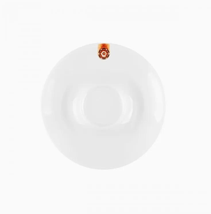 Lunasol - Kávová / čajová podšálek s hnědým ornamentem 15 cm - Gaya RGB (451861)