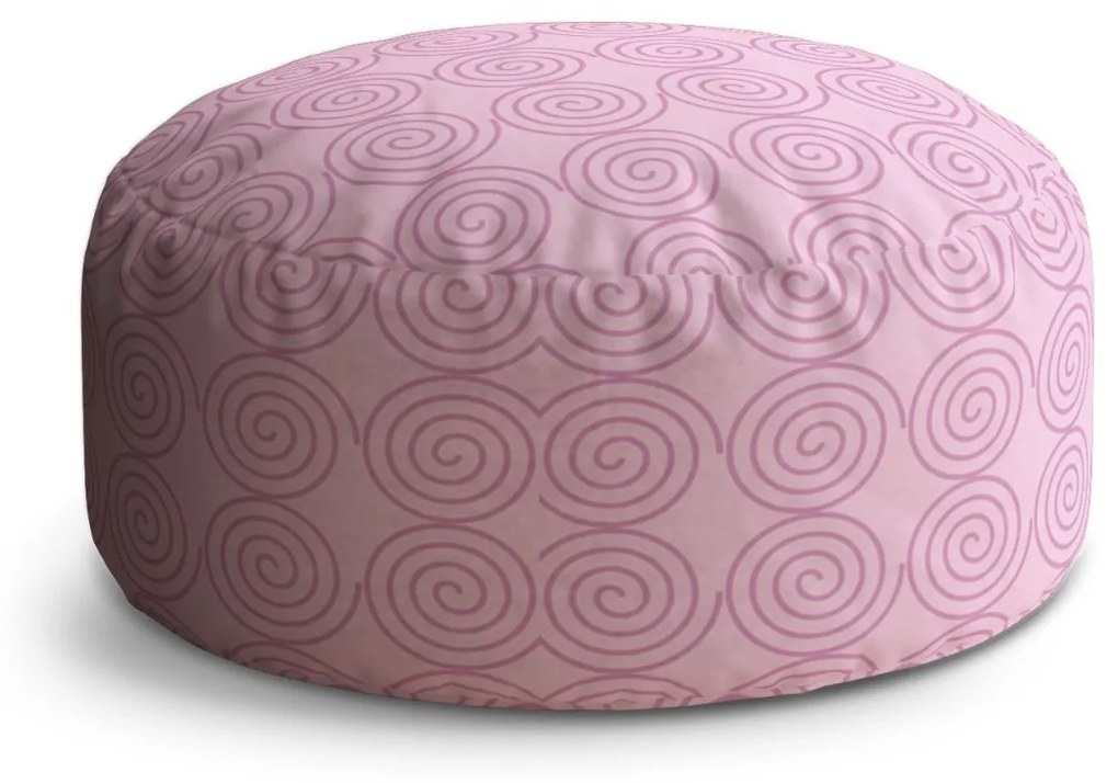 Sablio Taburet Circle Růžové spirály: 40x50 cm