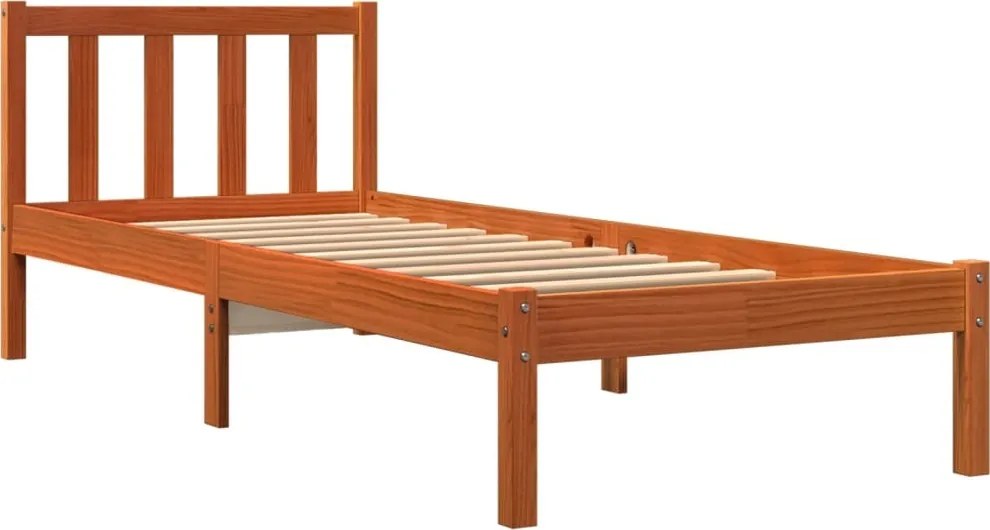 vidaXL Rám postele voskově hnědý 90 x 200 cm masivní borovice [844806]