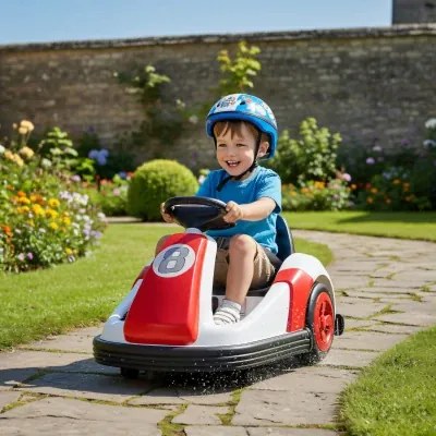 AIYAPLAY dětský autíčko na baterie 6V, 360° otáčení, elektrické dětské autíčko s dvojitým motorem, hudbou a klaksonem