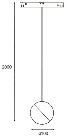 LED2 6301033D Loko, černý závěs pro Mag track 48V, 10W 3000K DALI, průměr 10cm