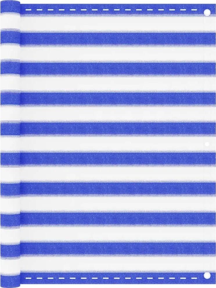 vidaXL Balkónová zástěna 120 x 600 cm HDPE [310859] Barva: Modro-bílá