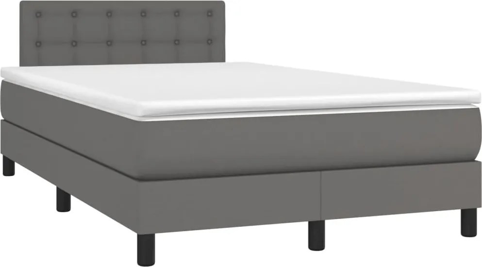 Box spring postel s matrací šedá 120x200 cm umělá kůže 3141117