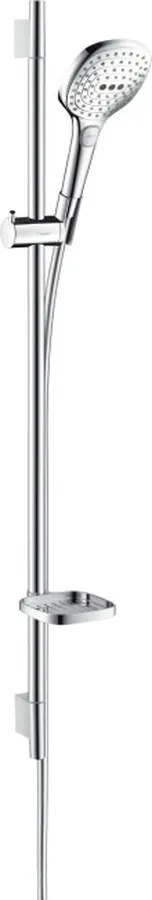 Hansgrohe Raindance Select E, sprchová souprava 120 3jet EcoSmart 9 l/min se sprchovou tyčí 90 cm, bílá/chromová, HAN-26623400