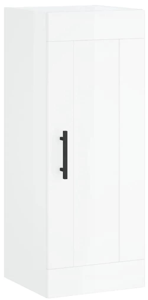 Skříň highboard bílá s vysokým leskem 34,5x34x180 cm kompozit,  3200155