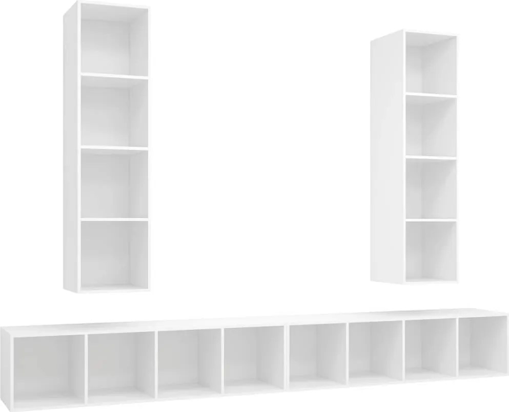 Nástěnné TV skříňky 4 ks bílé kompozitní dřevo 3079889