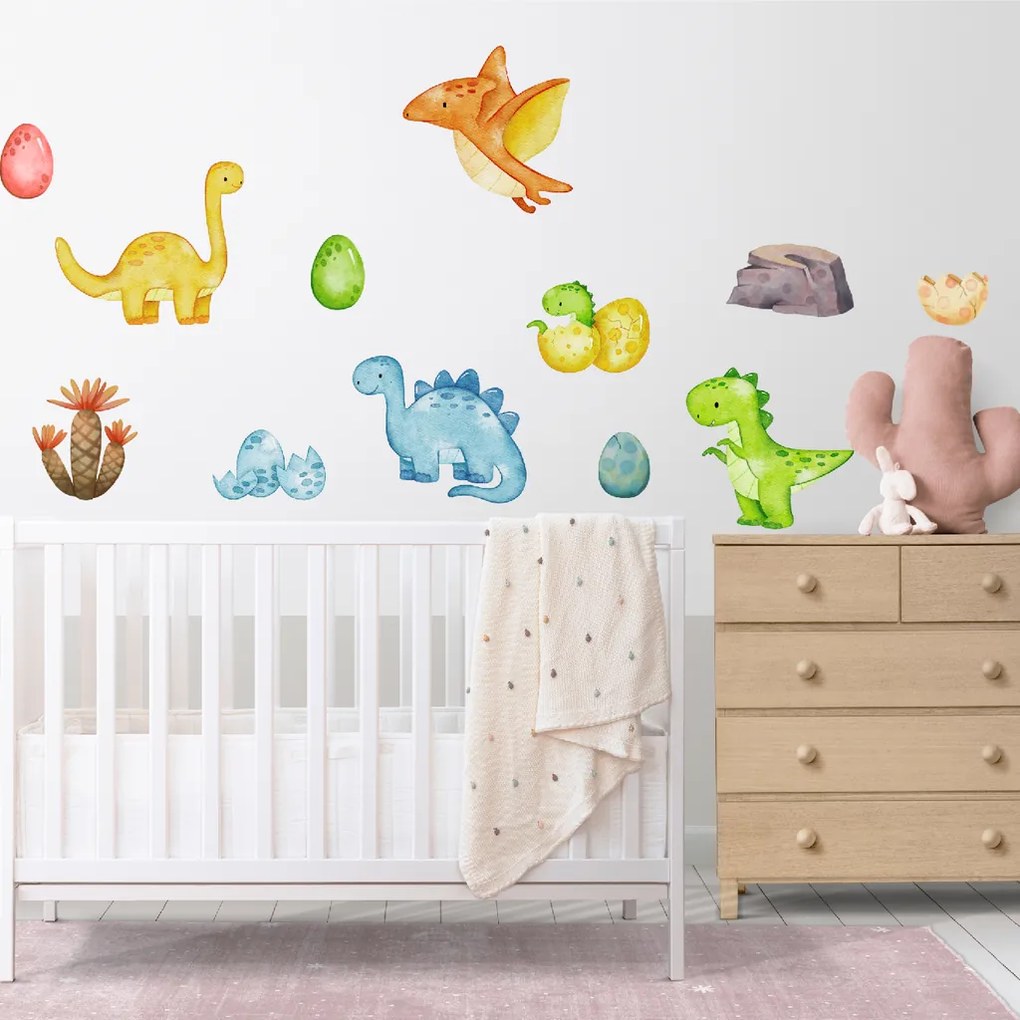 PIPPER. Samolepka na zeď "Dinosauři" Materiál: Bílý vinyl