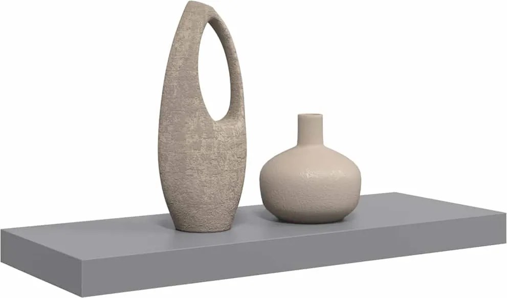 Plovoucí nástěnná police šedá 60 x 23,5 x 3,8 cm MDF 323853