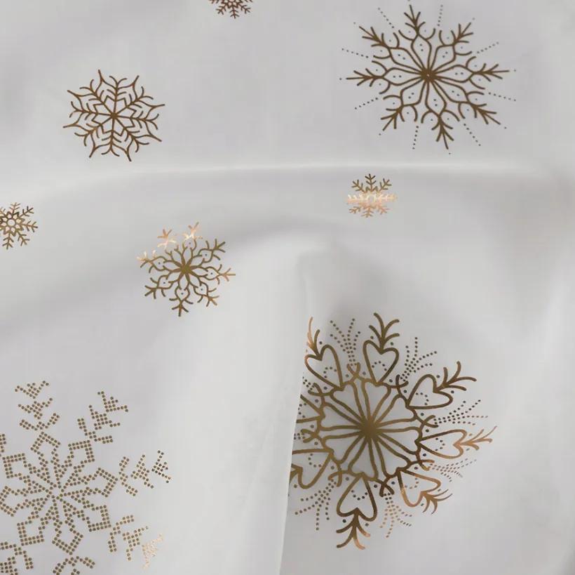 Hotová vánoční voálová záclona Sněhové vločky bílá, různé rozměry Rozměr: 100x40cm