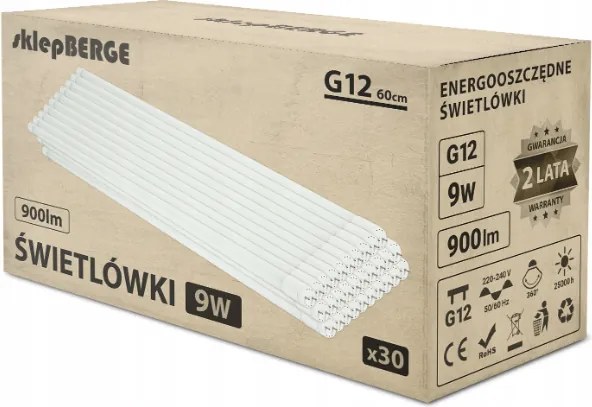 BERGE LED trubice J2 - T8 - 60cm - 9W - teplá bílá