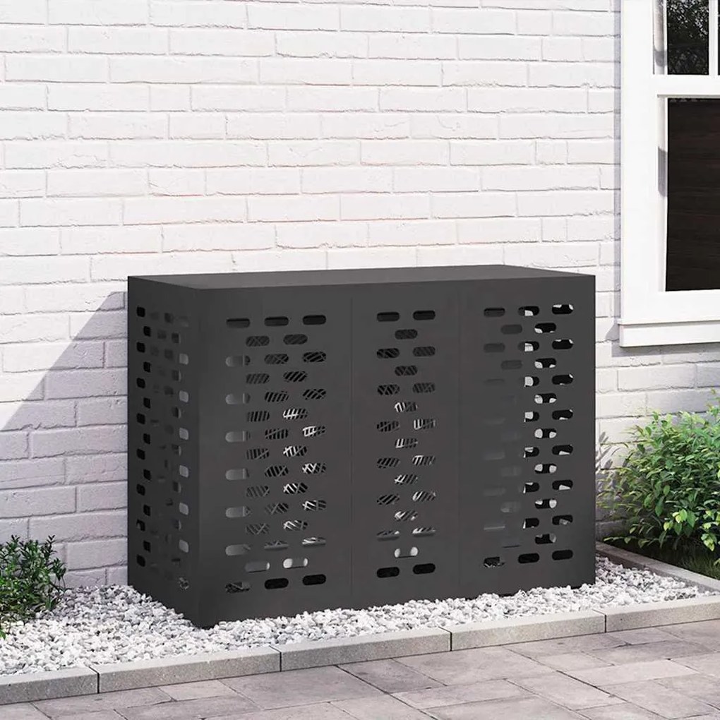 vidaXL Ochrana klimatizace Černá 110 x 50 x 80 cm Ocel [865904]
