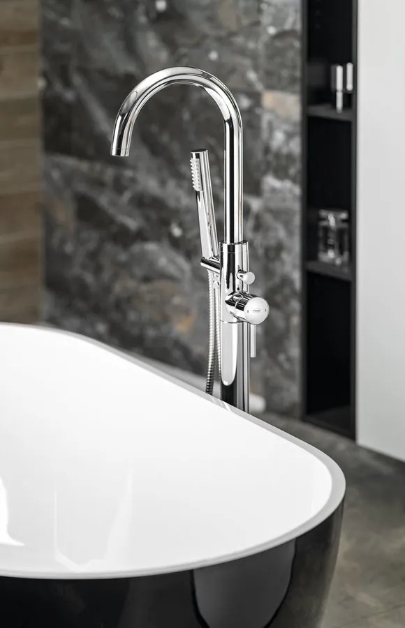 Aqualine Ceto vanová baterie s připojením do podlahy výška 1175 mm chrom BV357