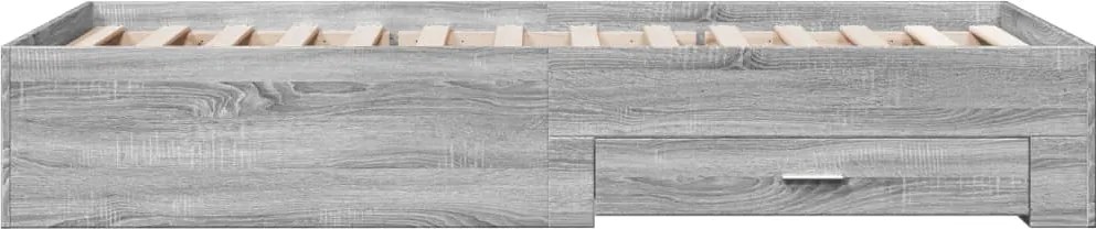 Rám postele se zásuvkami šedý sonoma 90x200 cm kompozitní dřevo 3280431