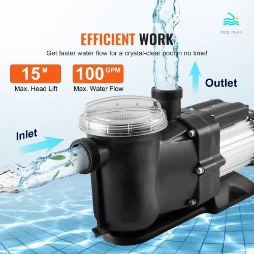 Čerpadlo pro nadzemní bazén jednorychlostní 1,12 kW 378,5 l/min 2850 ot./min UL