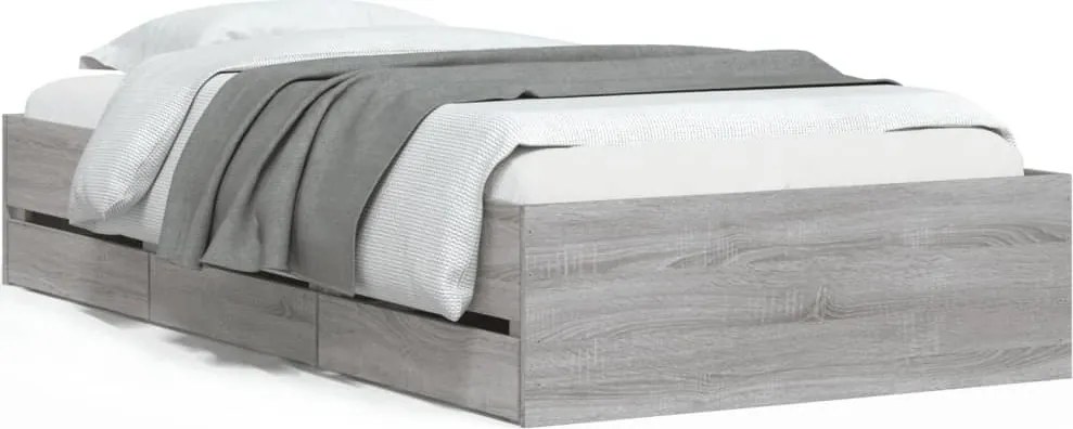 vidaXL Rám postele se zásuvkami 90 x 200 cm kompozitní dřevo [3207299] Barva: dub sonoma