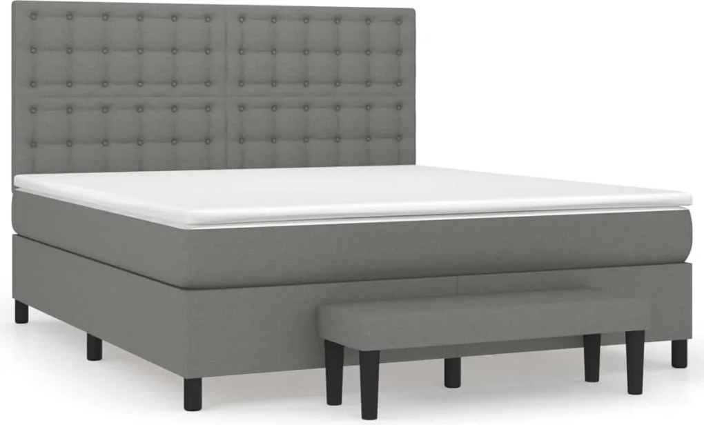 Box spring postel s matrací tmavě šedá 160x200 cm textil 3136926