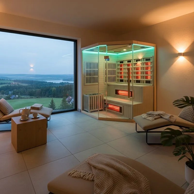BPS-koupelny Kombinovaná sauna 2v1 - Infrasauna + finská sauna 150x150, 4-5 osob